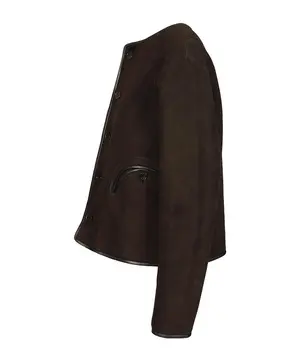 BLAZÉ MILANO Reversible Shearling Bolero Jacket - Brown