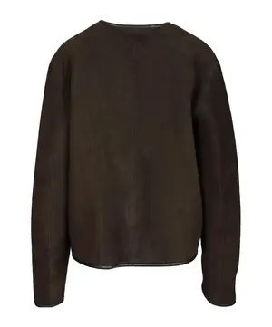 BLAZÉ MILANO Reversible Shearling Bolero Jacket - Brown