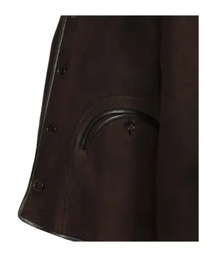 BLAZÉ MILANO Reversible Shearling Bolero Jacket - Brown