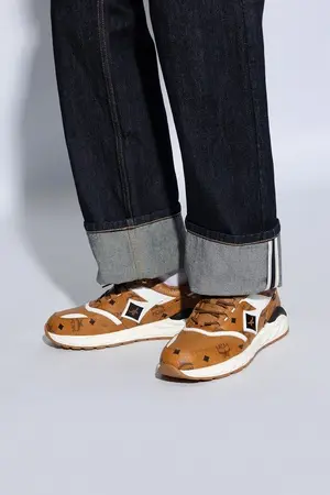 Mcm Skywander Leather Sneakers - Brown