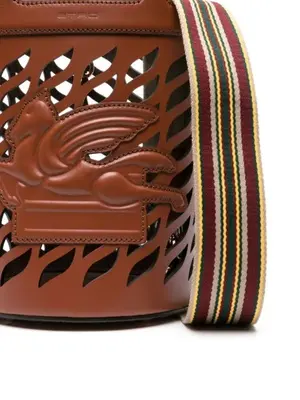 Etro Pegaso Motif Cut-out Tote Bag - Brown