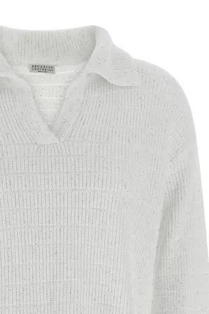 Brunello Cucinelli V-neck Knitted Polo Shirt - No