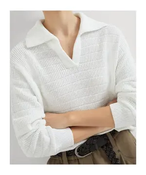 Brunello Cucinelli V-neck Knitted Polo Shirt - No