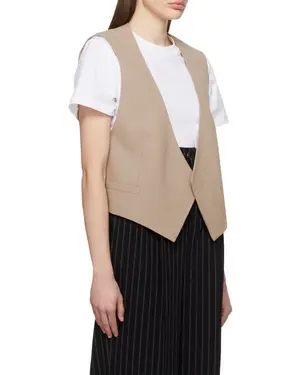 AMI Paris Sleeveless Open-front Waistcoat