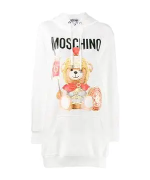 Moschino Teddy Bear Print Hooded Sweater - White