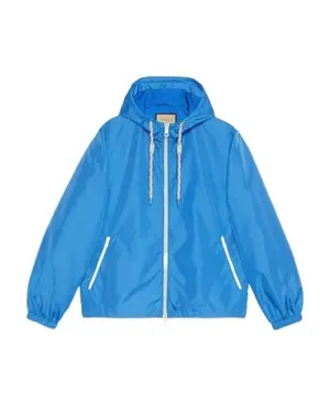 Gucci Hooded Zip-up Jacket With Ribbon Detail