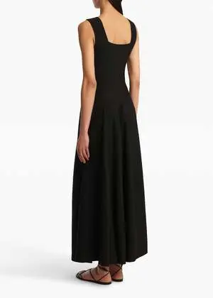 Khaite Jodie Square Neck Midi Dress - No