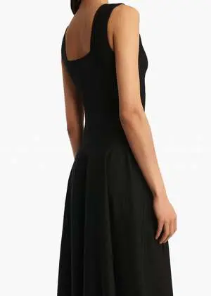Khaite Jodie Square Neck Midi Dress - No