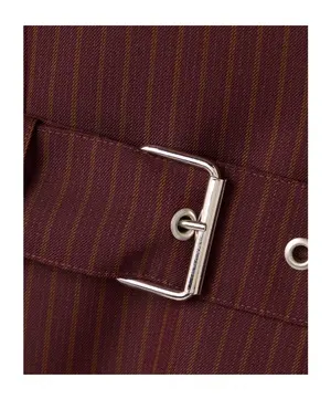 Dries Van Noten Striped Wool Blazer - Wine Red