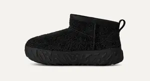 UGG Classic Ultra Mini Wrap Textured Sole Boots - Black