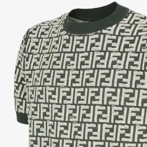 Fendi Ff Motif Fringed-effect Short Sleeved Jumper