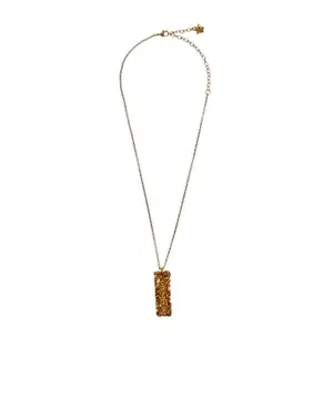 Versace Logo Pendant Necklace - Yellow