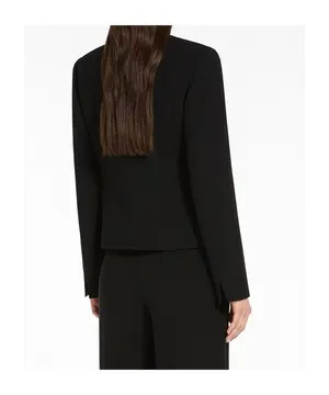Max Mara Buttoned Crewneck Jacket - Black