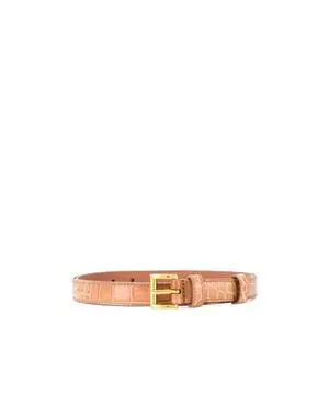 Prada Embossed Slim Belt - Nude