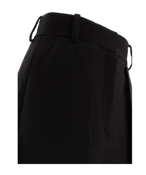 Khaite High-waisted Pleated Trousers - Black