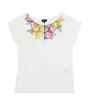 Emporio Armani Printed Round Neck T-shirt - White