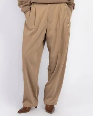 DARKPARK Phebe Wide-leg Chain Detail Trousers - Brown