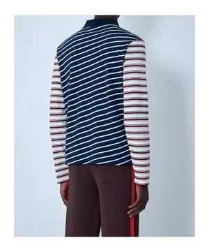 WALES BONNER Striped Logo Motif T-shirt