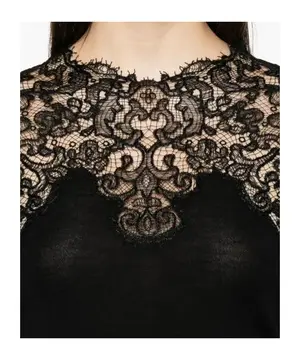 Ermanno Scervino Lace-trimmed Merino Wool T-shirt