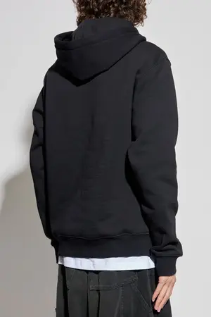 Versace Logo Printed Hoodie - Black