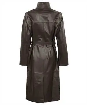 YVES SALOMON Belted Leather Coat - Black
