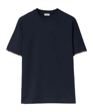 Burberry Check Trim Cotton T-shirt - Black