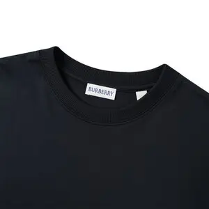 Burberry Check Trim Cotton T-shirt - Black