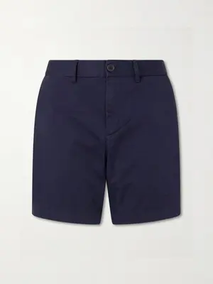 Onia Straight-leg Cotton-blend Shorts - Blue