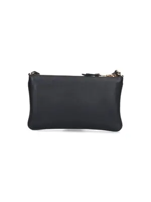 Prada Logo Plaque Zipped Shoulder Bag