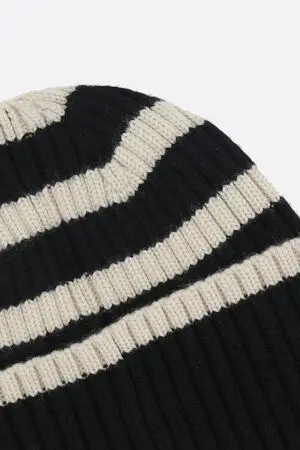 TOTEME Striped Ribbed Knit Beanie