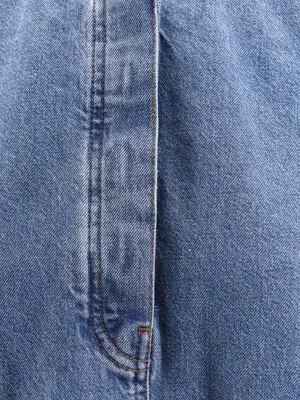 TOTEME Band Collar Buttoned Denim Shirt