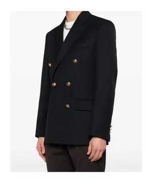 GOLDEN GOOSE Double Breasted Striped Blazer - Black