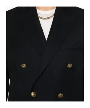 GOLDEN GOOSE Double Breasted Striped Blazer - Black