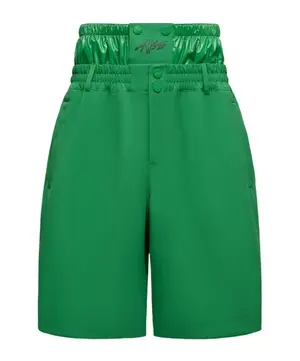 Moncler X Asap Rocky Logo Printed Layered Shorts - Bright Green