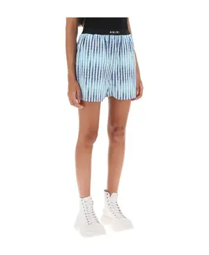 Amiri Logo Tape Striped Loose Fit Shorts