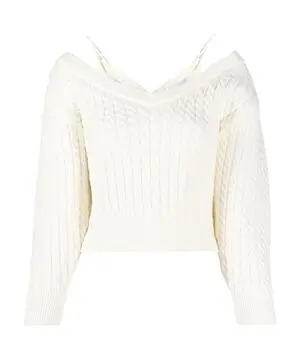 Alexander Wang Off-shoulder Cable Knit Jumper