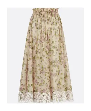 Dior Mid-length Skirt With Ruffle And Lace Detail