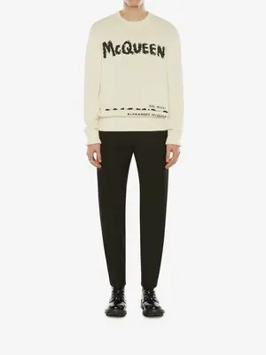 Alexander McQueen Graffiti Logo Intarsia Jumper