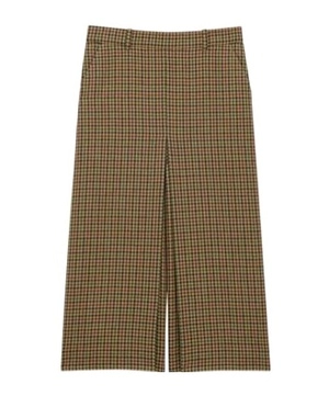 Saint Laurent Checked Mid-rise Culottes - Beige Multicolor