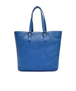 Bottega Veneta Woven Logo Handbag - Blue