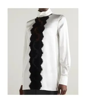 Dolce & Gabbana High Neck Long Sleeve Lace Top
