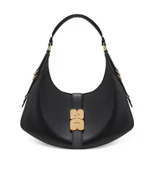 GANNI Logo Detailed Kat Small Tote Bag - Black