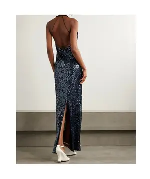 16Arlington Sequined Tulle Halterneck Gown