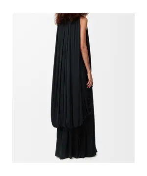 Loewe Draped Embellished V-neck Maxi Dress