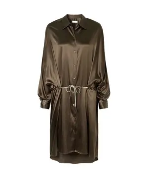 Dries Van Noten Long-sleeved Shirt Dress With Button Closure