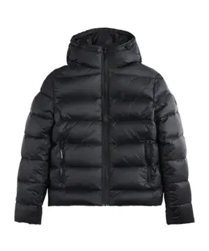FAY Quilted Down Jacket With Hood - Black