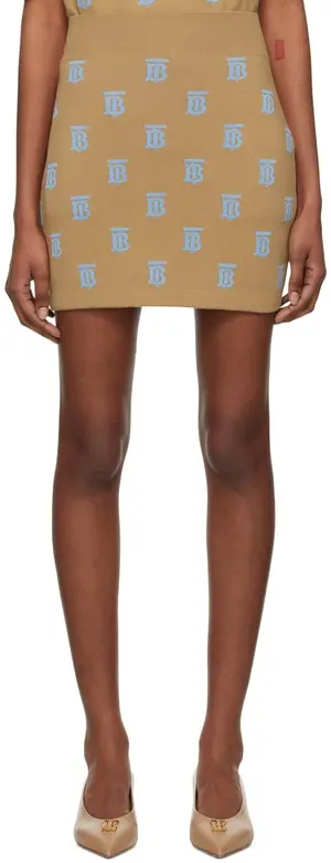 Burberry Monogram Print Jacquard Miniskirt