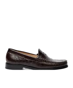 STUART WEITZMAN Lottie Loafer, Croc Effect - Black