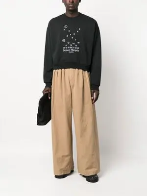 MAISON MARGIELA Digital Logo Print Crewneck Sweater