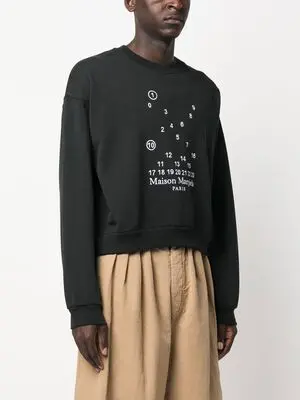 MAISON MARGIELA Digital Logo Print Crewneck Sweater